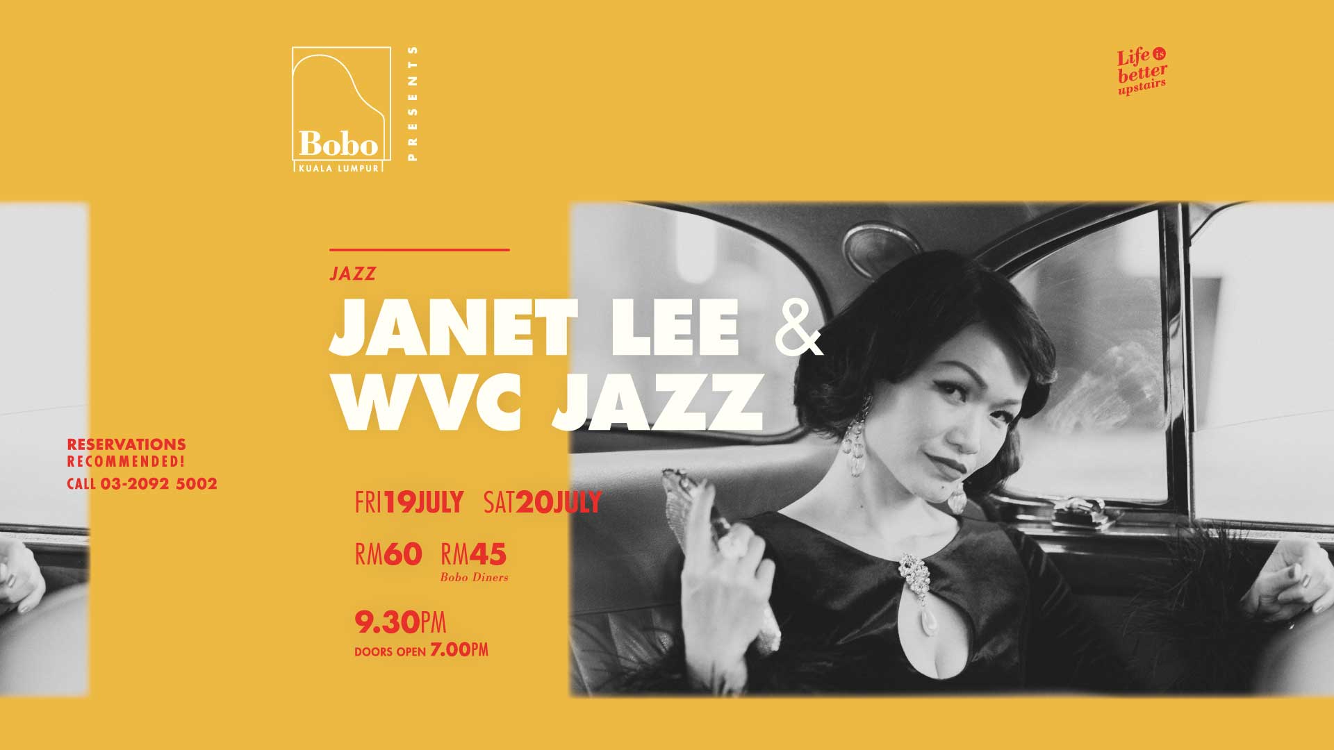 BoboKL presents: Janet Lee & WVC Jazz - 19 & 20 July