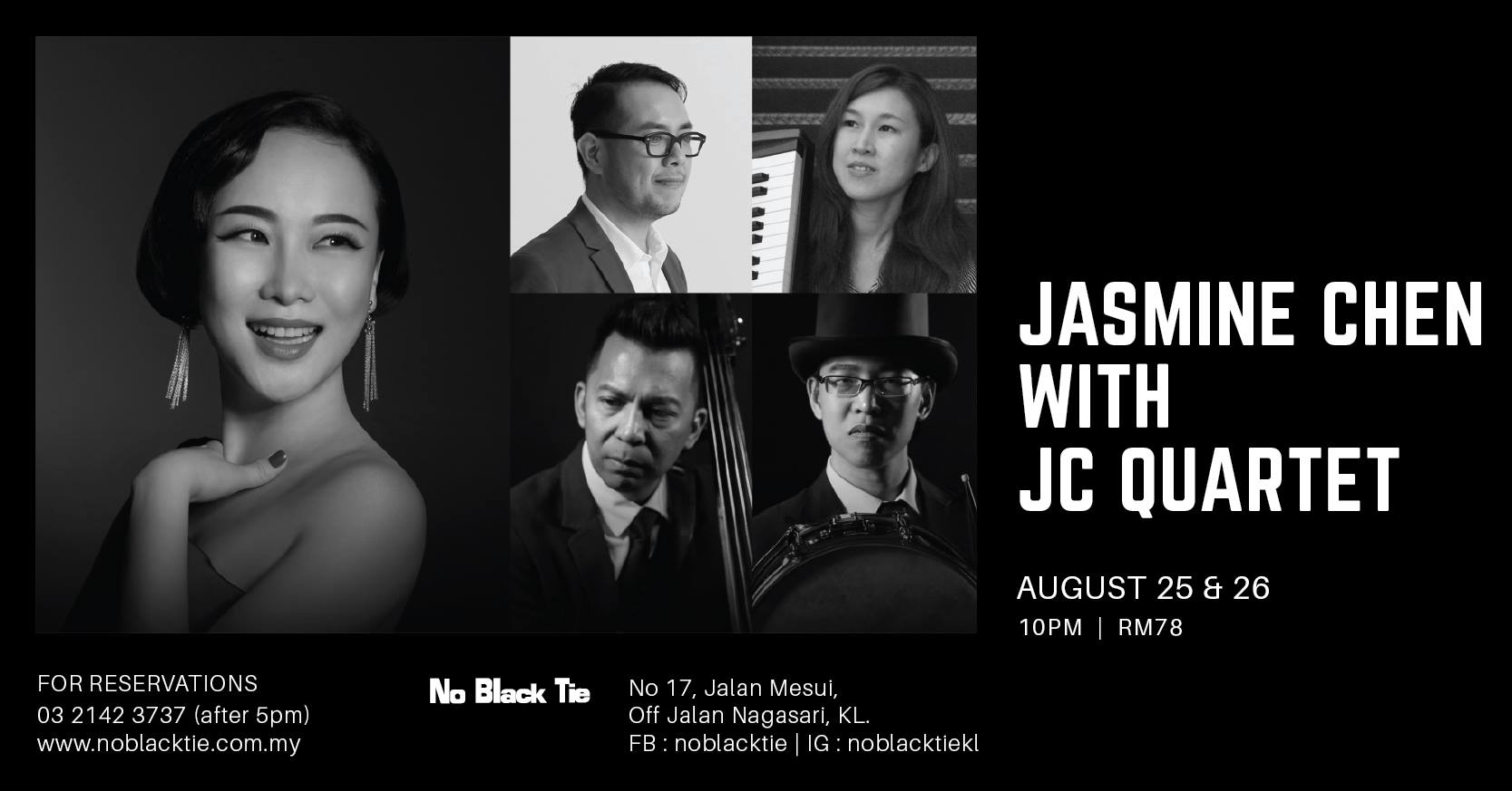 Jasmine Chen + JC Quartet - 25 & 26 Aug