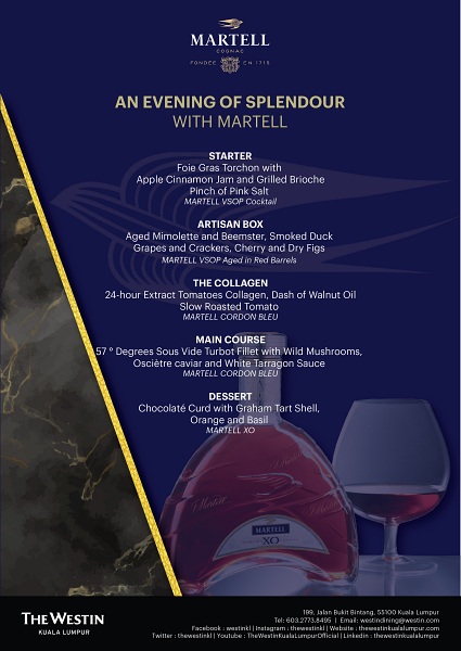 The Westin Kuala Lumpur introduces an evening of Splendour with Martell
